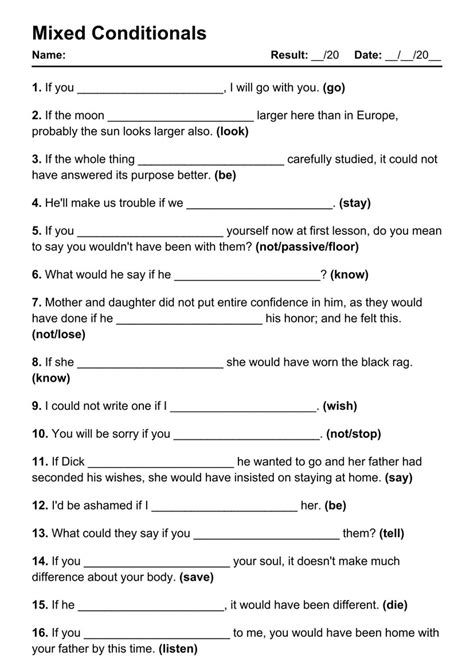 Mixed Conditionals PDF Worksheets With Answers Grammarism
