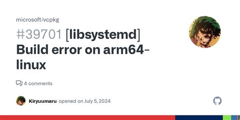 [libsystemd] build error on arm64 linux · issue 39701 · microsoft