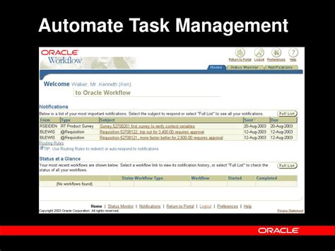 Ppt Mark Craig Senior Product Manager Oracle Workflow Oracle Corporation Powerpoint