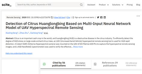 Detection Of Citrus Huanglongbing Based On Multi Input Neural Network Model Of Uav Hyperspectral