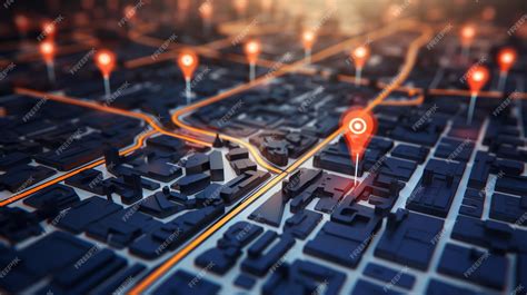 Premium Photo Gps Tracking Map Location Pins Position Technology