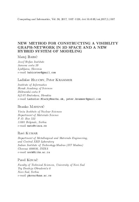 Pdf New Method For Constructing A Visibility Graph Network In 3d Space And A New Hybrid System