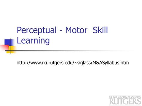 PPT Perceptual Motor Skill Learning PowerPoint Presentation ID