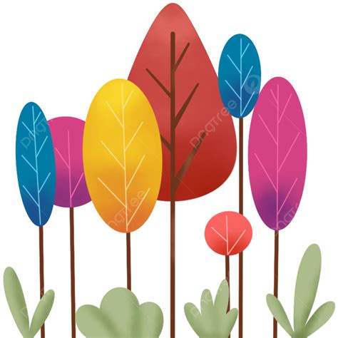彩色葉子插圖 叶子 植物 颜色素材圖案，psd和png圖片免費下載