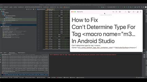 How To Fix Cant Determine Type For Tag Macro Namem3 In Android