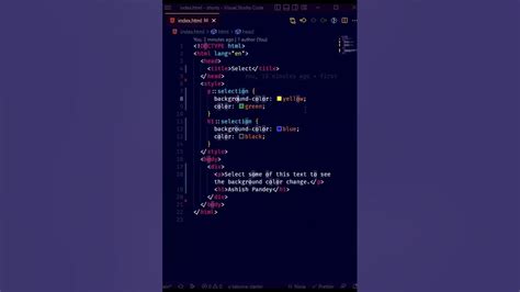 Customize Selected Text Appearance With Css Selection Pseudo Selector Shorts Coding Youtube
