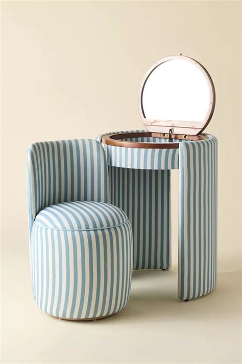 Jane Upholstered Vanity And Stool Set Urban Outfitters