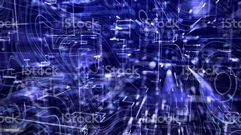 둥근 색상의 선에서 추상적 인 디지털 배경 정보 흐름 공간입니다 빅 데이터 시각화 3d 렌더링 3차원 형태에 대한 스톡 사진 및