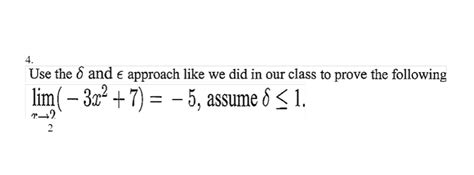 solved use delta and epsilon approach to prove