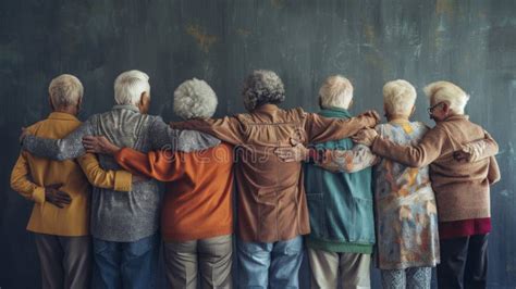 A Circle Of Senior Friends Ai Generated Stock Image Image Of