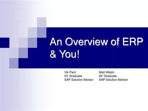PPT An Overview Of ERP You PowerPoint Presentation Free Download ID