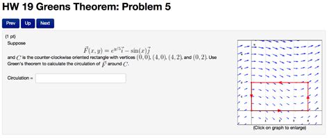 solved hw 19 greens theorem problem 5 prev up next 1 pt