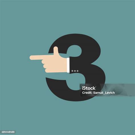 3 번 편지 사업가 손 글꼴 핑거 프린트를 보여줍니다 팔 기호 3 알파벳입니다 Abc의 표시 가리키기에 대한 스톡 벡터 아트 및 기타 이미지 Istock