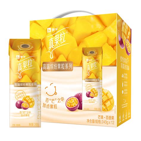 蒙牛真果粒牛奶饮品芒果百香果口味240g 10包 tmall com天猫