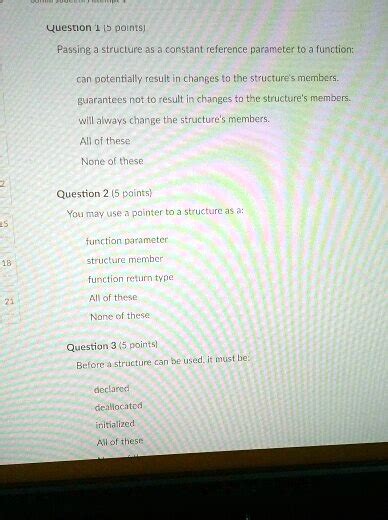 SOLVED Question 5 Points Passing A Structure As A Constant Reference