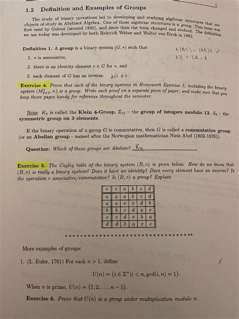 Solved The Study Of Binary Operations Led To Developing And Chegg