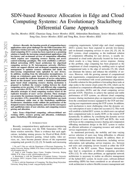 Pdf Sdn Based Resource Allocation In Edge And Cloud Computing Systems An Evolutionary