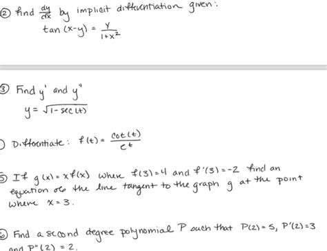 Solved Find Dy Dx By Implicit Differentiation Given Tan X