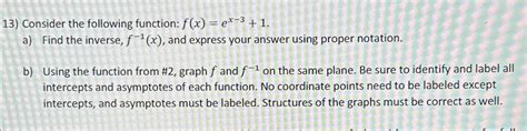 solved consider the following function f x ex 3 1 a ﻿find