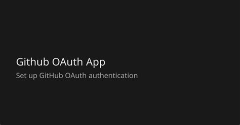 Github Oauth App