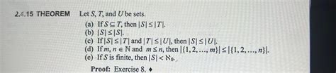 Solved Let S T And U Be Sets A If ST Then ST B Chegg Com