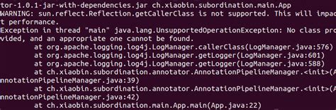 exception in thread main java lang unsupportedoperationexception no