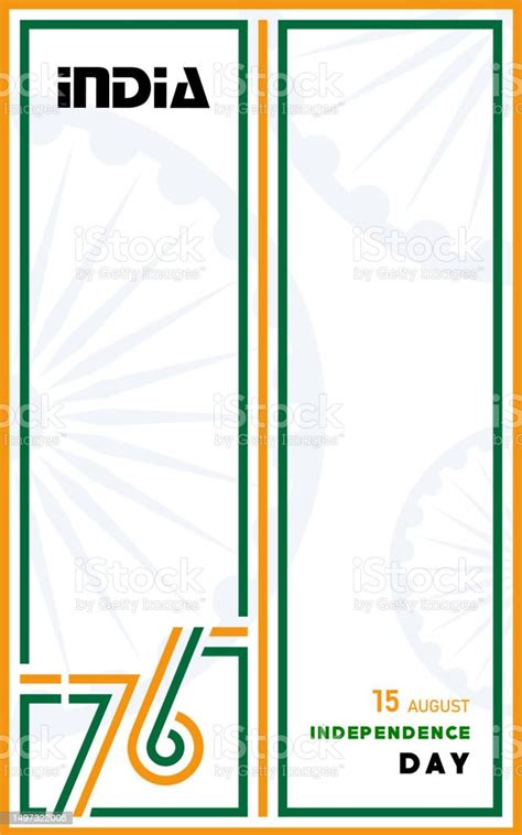 76 76 년 인도 독립 기념일 8 월 15 일 색상 배경에 인도 요소가 있는 사프란 문자로 된 텍스트 1월에 대한 스톡 벡터 아트 및 기타 이미지 Istock