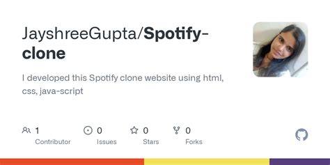 GitHub JayshreeGupta Spotify Clone I Developed This Spotify Clone Website Using Html Css