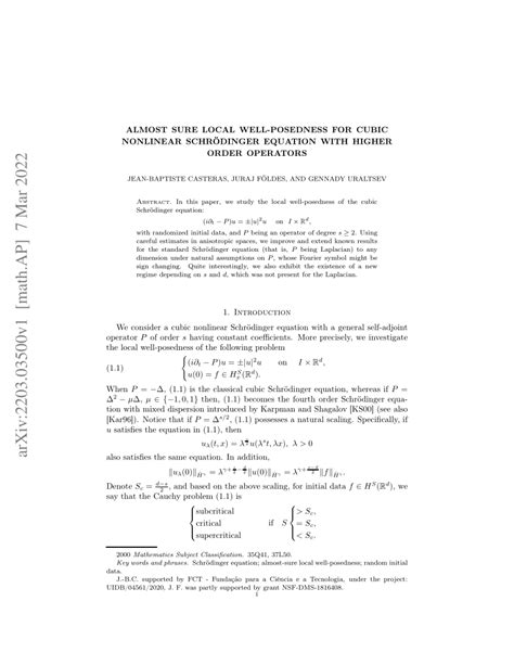 Pdf Almost Sure Local Well Posedness For Cubic Nonlinear Schrodinger Equation With Higher