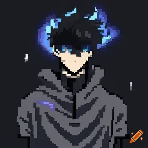 Pixel Art Representation Of A Solo Leveling Main Character On Craiyon