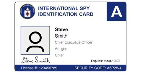 Template With Official Government Document Style Id Card Template Idpack