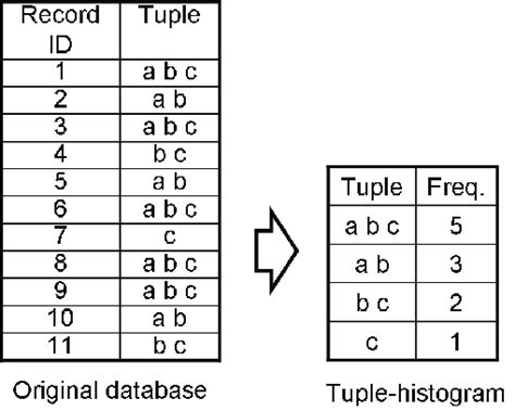 Database Example And Tuple Histogram Download Scientific Diagram
