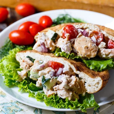 Greek Salmon Pita Sandwich Spicy Southern Kitchen