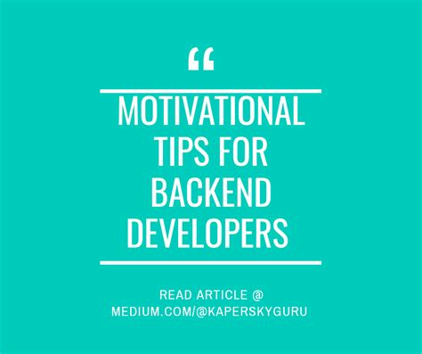 Motivational Tips For Backend Developers By Solomon Eseme Backend