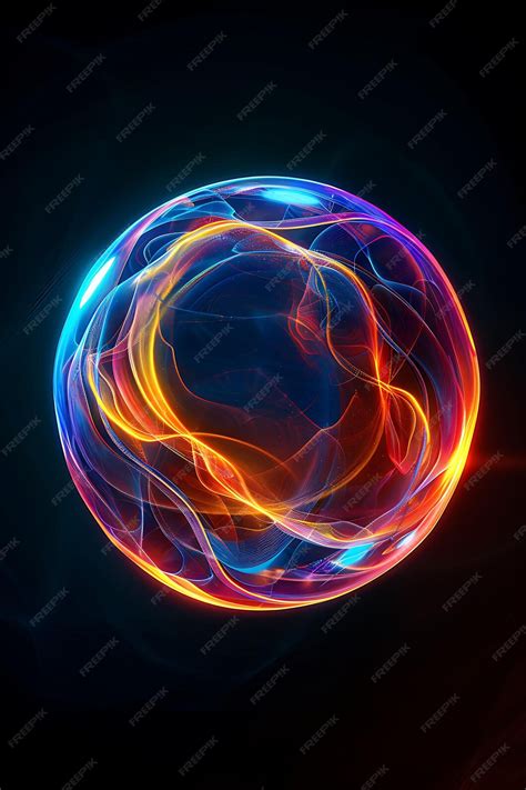 Premium Photo Elliptical Pulsating Fluorescent Bubble With Bright