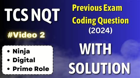 Tcs Digital Coding Questions 2024 Tcs Nqt Exam Questions Tcs