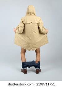 Exhibitionist Exposing Naked Body Under Coat Stock Photo 2199711751
