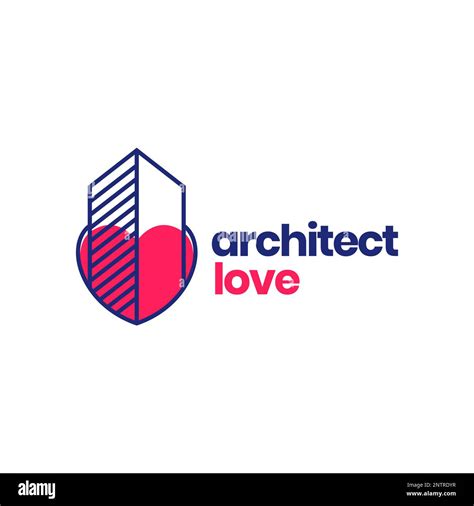 Building Structure Architect Love Abstract Minimalist Logo Design Icon
