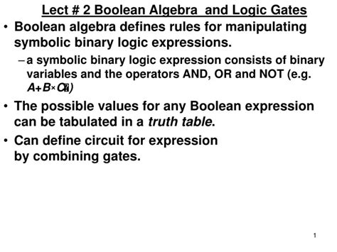 Ppt Boolean Algebra Rules And Logic Gates Powerpoint Presentation