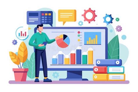 A Presenter Discusses Business Data Analysis Showcasing Graphs And