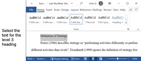 Your Level 3 Heading In Apa Format Can Be Easily Created In Word
