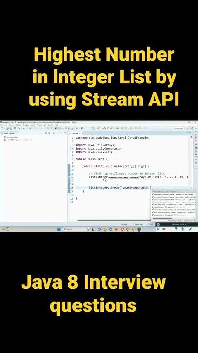 Highest Number In Lnteger List By Using Stream Api Java 8 Interview