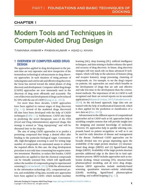 Chapter 1 Modern Tools And Techniques In 2021 Molecular Docking
