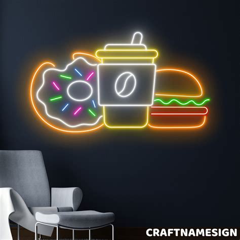 Craftnamesign Food And Coffee Neon Sign Fast Food Store Wall Decor