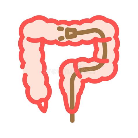 Colonoscopy Examination Color Icon Vector Illustration Stock Vector