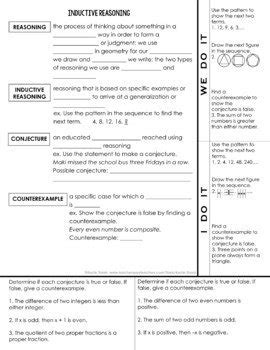 Inductive Reasoning Notes For Interactive Notebooks Geometry The Efficient Classroom