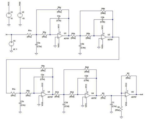 Schematic Of Ninth Order Multiple Feedback Chebyshev Low Pass Filter Download Scientific Diagram