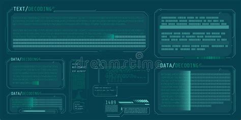 Hud Interface Design For Decoding Big Data Stock Vector Illustration Of Decoding Scanning