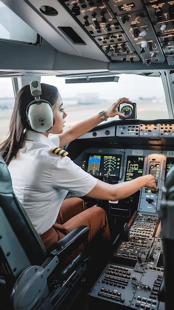 Female Copilot Switching Control Panel Buttons On Dashboard Command