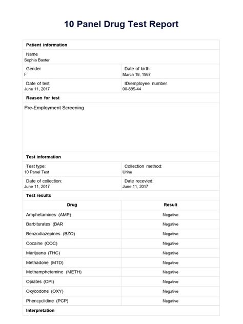654181ea558a5db58bad836c 10 Panel Drug Test Report Sample Pdf